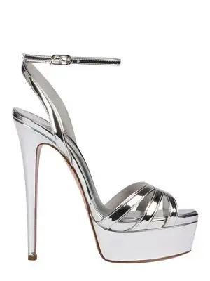 LE SILLA 140mm Lola Platform Sandals - Silver