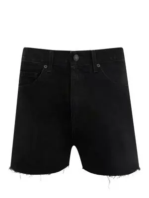 NILI LOTAN Frayed Denim Shorts - Black