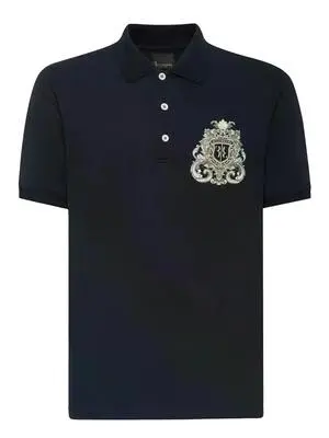 BILLIONAIRE Crest-embroidered Polo Shirt - Blue