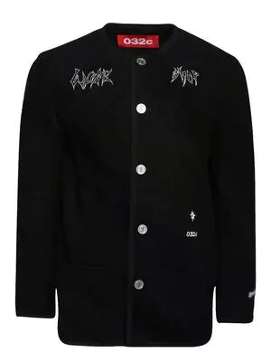 032C Ghost Writer Button-up Embroidered Jacket - Black