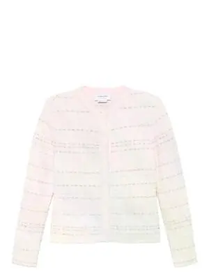Thom Browne Seersucker Cotton Cardigan - Pink