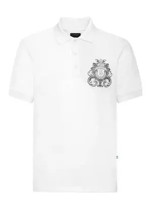 BILLIONAIRE Emblem-embroidered Polo Shirt - White