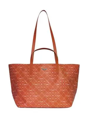Zadig&Voltaire Printed Leather Tote Bag Orange