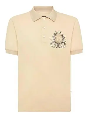 BILLIONAIRE Crest-embroidered Polo Shirt - Neutrals
