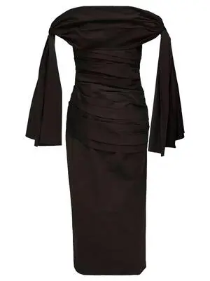 Carolina Herrera Ruched Off-shoulder Dress - Black