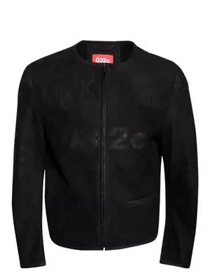 032C Thistles Leather Jacket - Black