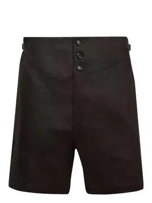 BODE Linen Button-Front Shorts