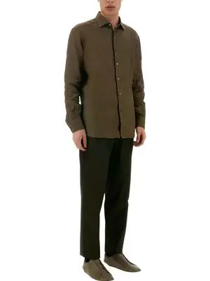 Zegna Dart-detailed Trousers - Brown