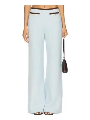 Amanda Uprichard X Windsor Pant - Baby Blue & Chocolate Brown