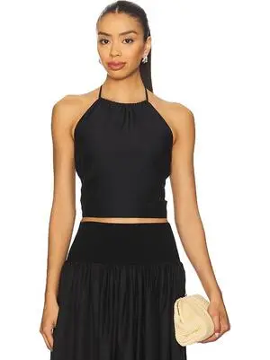 LA LIGNE Solid Silk Top - Black