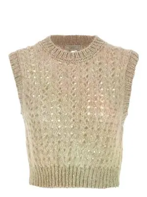 Peserico Open-knit Vest - Neutrals