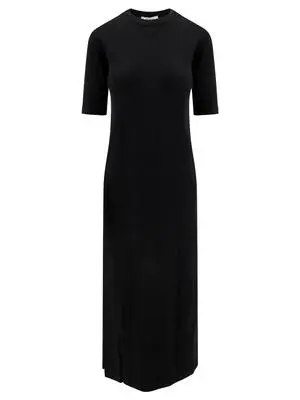 Max Mara Orafo Viscose Blend Midi Dress - Black