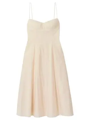 Khaite Isabella Cotton-canvas Midi Dress - Neutrals