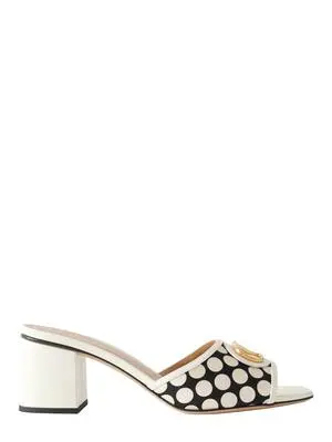 Valentino Garavani Escape 60 Embellished Polka-dot Mules - White