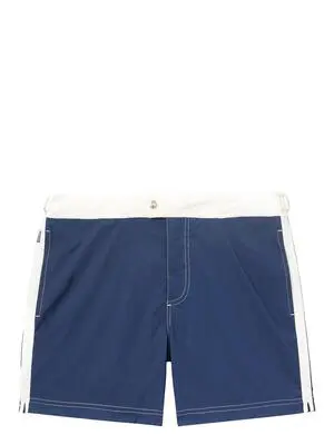 TOM FORD Striped Mid-length Swim Shorts - Blue