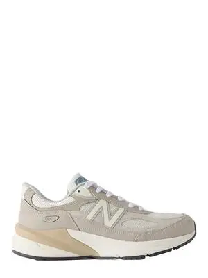 NEW BALANCE 990v6 Leather-Trimmed Mesh Sneakers Beige