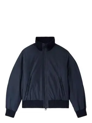 Loro Piana Denzel Padded Storm System® Silk Tech Bomber Jacket Navy