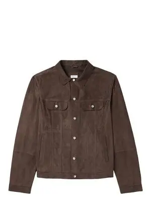 Brunello Cucinelli Suede Trucker Jacket - Brown
