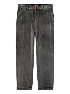 Barena Venezia Canasta Straight-leg Garment-dyed Cotton-corduroy Trousers - Gray