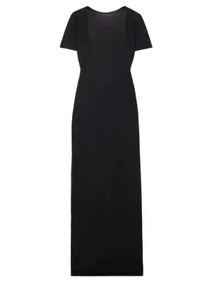 SAINT LAURENT Open-Back Wool Maxi Dress