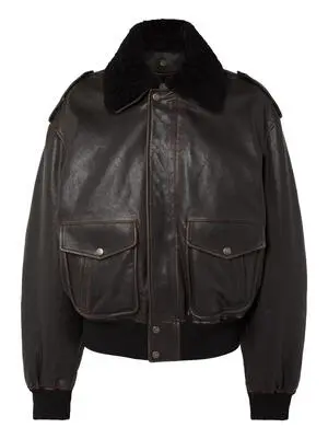 Saint Laurent Oversized Shearling Jacket - Black