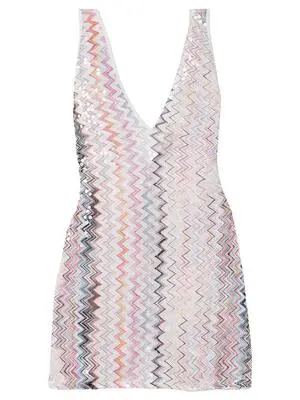 Missoni Sequined Crochet-knit Mini Dress - Pink