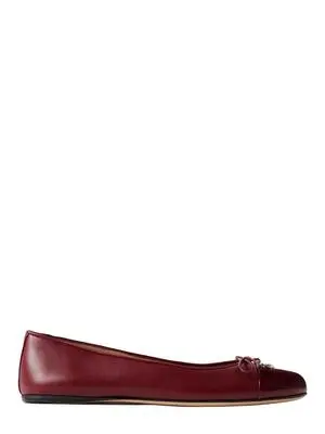 Gucci Marmont Gg Leather Ballet Flats - Red