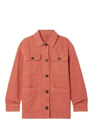 Brunello Cucinelli Cotton And Linen-Blend Twill Jacket Papaya