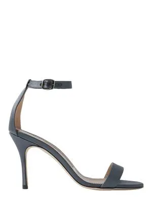 Manolo Blahnik Chaos 90 Satin Sandals - Blue