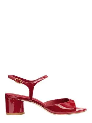 REFORMATION Sandy Heeled Sandal Scarlet Patent