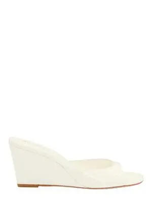 REFORMATION Josefina Wedge Sandal White Patent