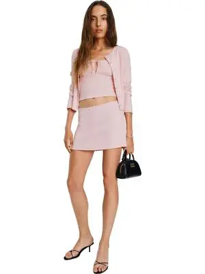 REFORMATION Emily Knit Mini Skirt - Pink