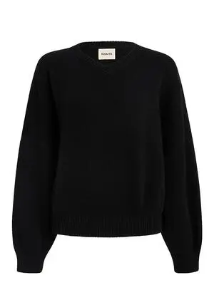 Khaite Wolfe V-neck Cashmere Sweater - Black