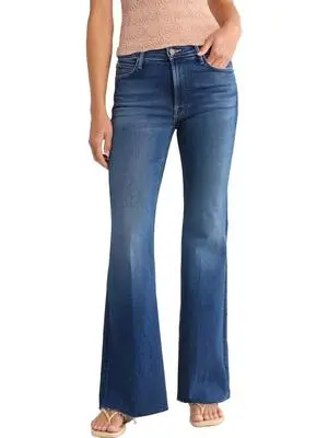 MOTHER The Lil Doozy Fray Hem Flare Jeans - Scorchin Hot