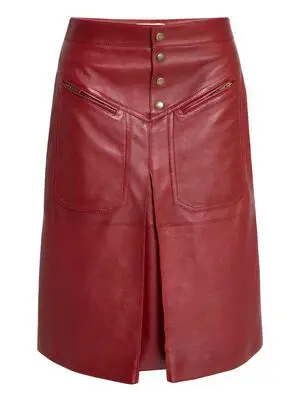 CHLOÉ Slouch Leather Midi Skirt