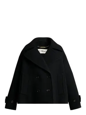 Chloé Double-breasted Wool-blend Peacoat - Black