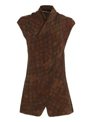 CORTANA Cassiopea Printed Sleeveless Wrap Top