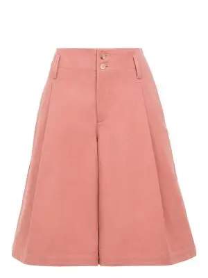 Chloé Pleated Organic Cotton Canvas Shorts - Pink