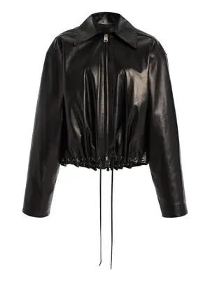 Brandon Maxwell The Leland Leather Jacket - Black