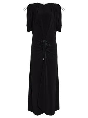 Brandon Maxwell The Sienna Gathered Maxi Dress - Black
