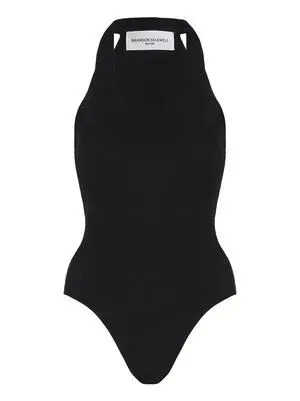 Brandon Maxwell Dahlia Knit Bodysuit - Black