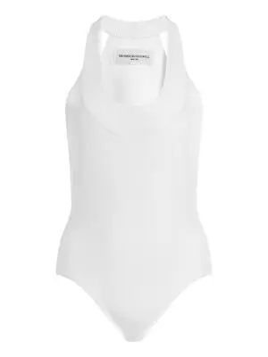 Brandon Maxwell Dahlia Knit Bodysuit - White