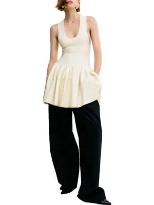 Brandon Maxwell The Cleo Knit Mini Dress Yellow