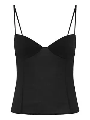 ST. AGNI Silk Camisole Top Black