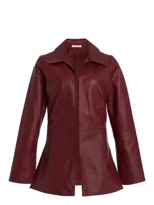 BY MALENE BIRGER Alleys Leather Top - Burgundy
