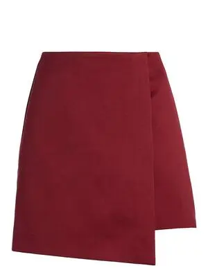 BY MALENE BIRGER Raye Satin Mini Wrap Skirt - Burgundy