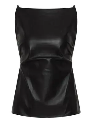 ST. AGNI Open-Back Lambskin Top