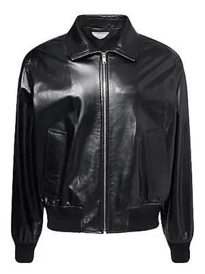 Bottega Veneta Blouson-sleeve Nappa-leather Jacket - Black