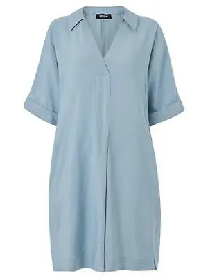 Whistles Melanie V-neck Woven Mini Dress - Pale Blue