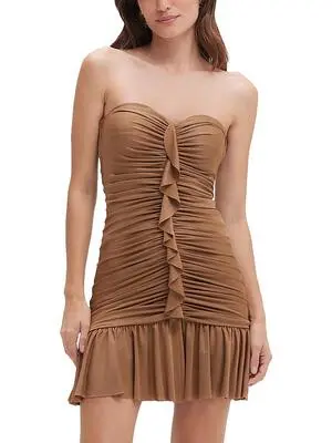 PatBO Moonlight Jersey Mini Dress - Brown